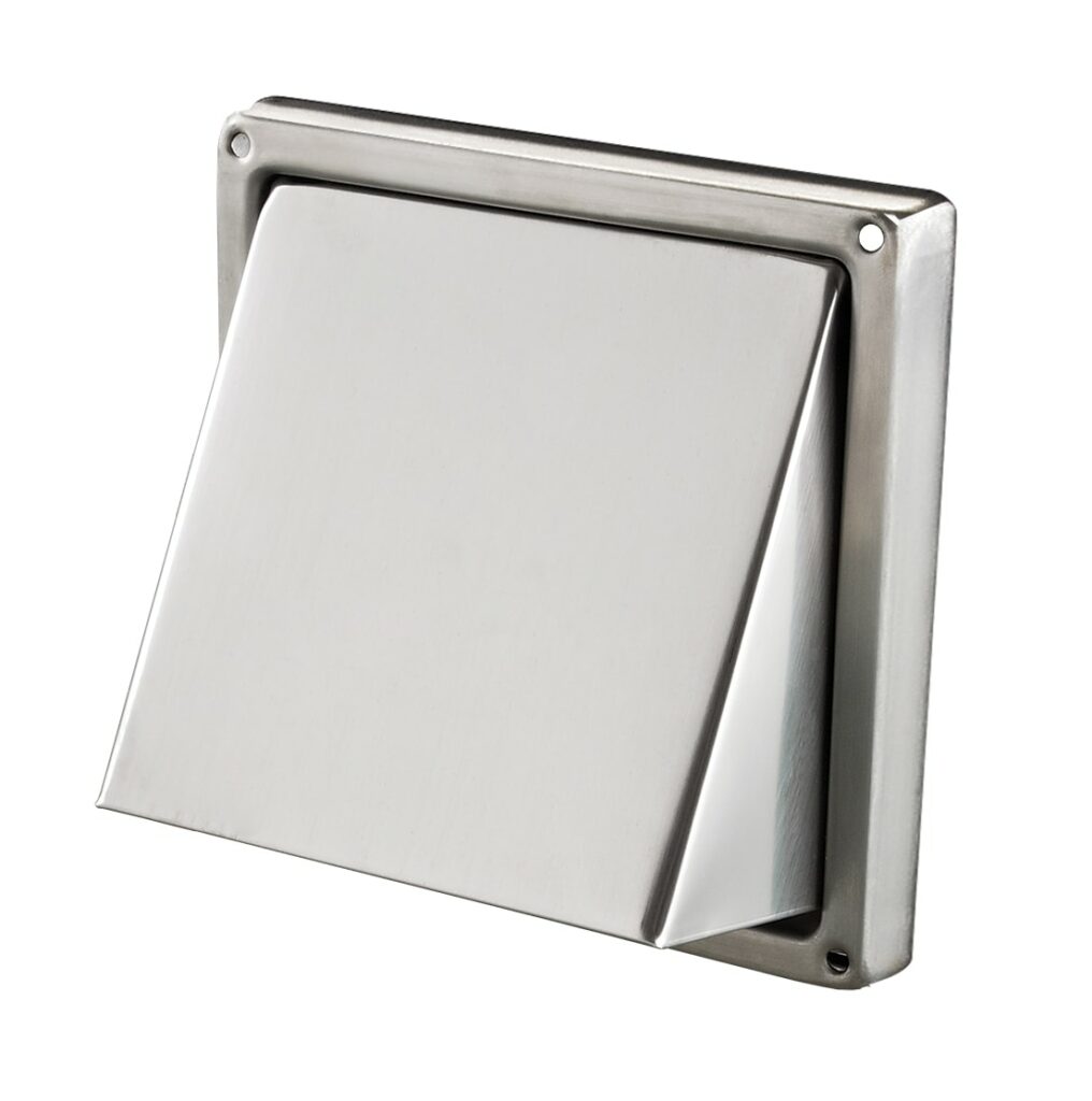 Stainless steel Air cowl vent 150x150 mm for ventilation tube Ø100 mm